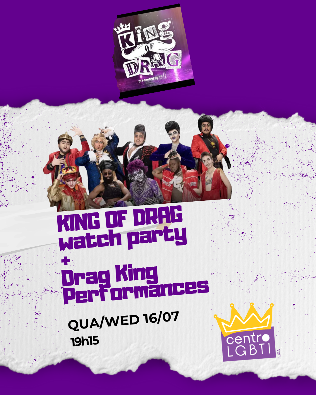 King of Drag: Watch party + Drag King Performances | ILGA Portugal